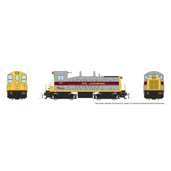 HO EMD SW9 (DC/Silent): Erie-Lackawanna - Gray & Maroon: #439 - Rapido ...