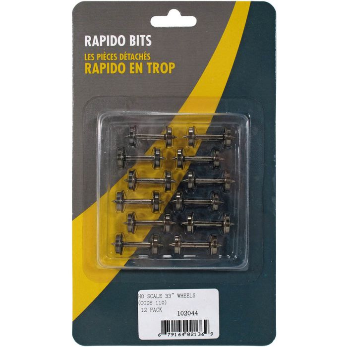 Rapido Bits: HO scale 33" Wheelsets Code 110 x12 - Rapido Trains Inc.