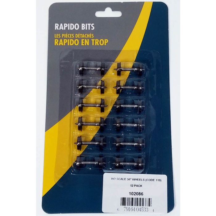 Rapido Bits: HO scale 36" Wheelsets Code 110 x12 - Rapido Trains Inc.