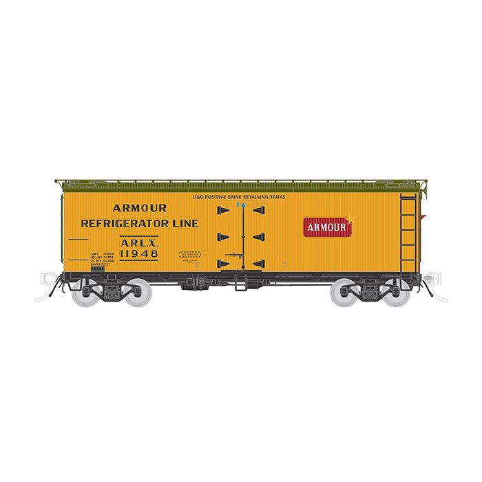 HO 37' GARX Meat Reefer: Armour - 4 Pack - Rapido Trains Inc.