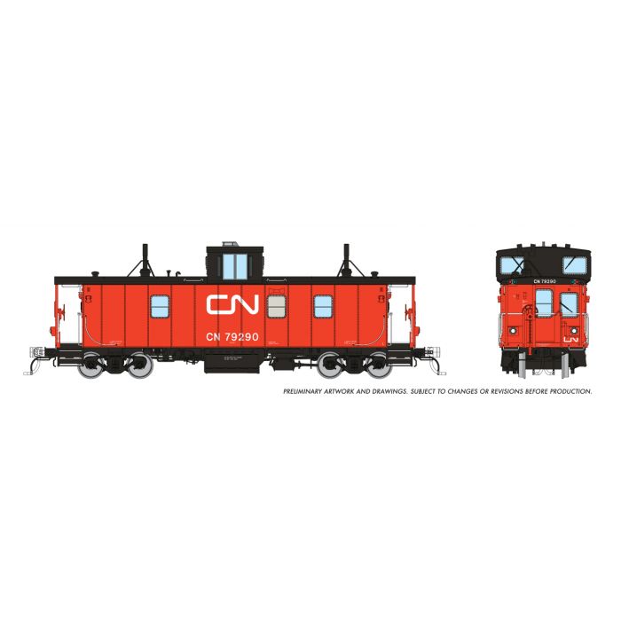 HO HS Caboose: CN - Late w/ Black Steps: #79290 - Rapido Trains Inc.
