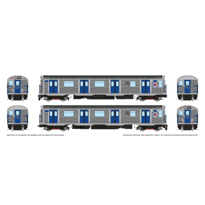 HO R32 "Brightliner" Subway 2-Car Set (Unpowered): NYCTA - TA Logo: SS ...