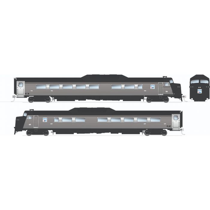 HO Budd Roger Williams 2-car set (DC/DCC/Sound): Amtrak - Early Version ...