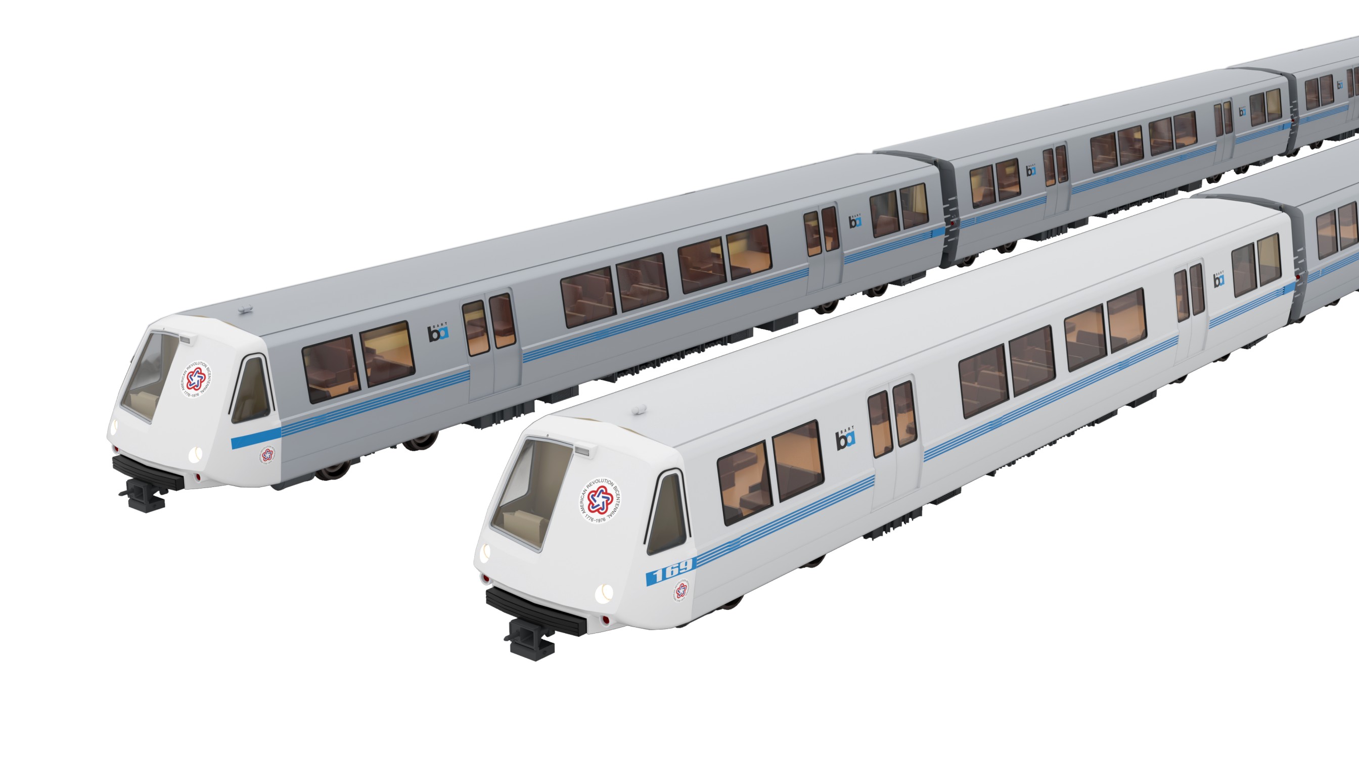 BART Legacy Cars - Transit - HO scale - Rapido Trains Inc.